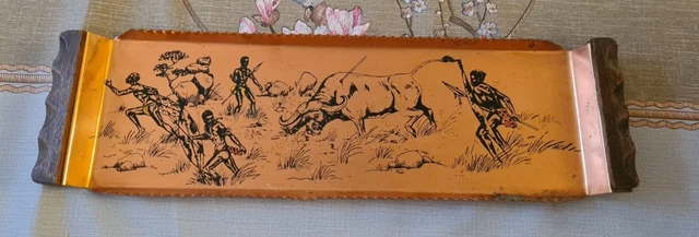 COPPER AFRICAN TRAY By Royal Sable, Zimbabawa Copper Wares Ltd With ...