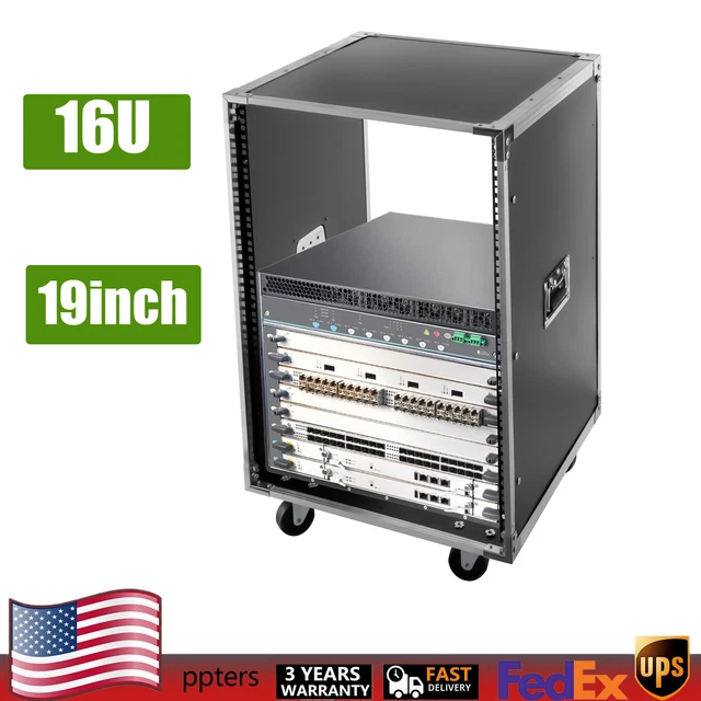 16U SERVER RACK Open Frame Rolling Network Data Rack 19 inch With ...