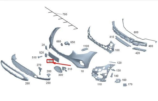 MERCEDES BENZ GLC 300 GLC 220 Register Plate Cover Genuine A2548804703 ...