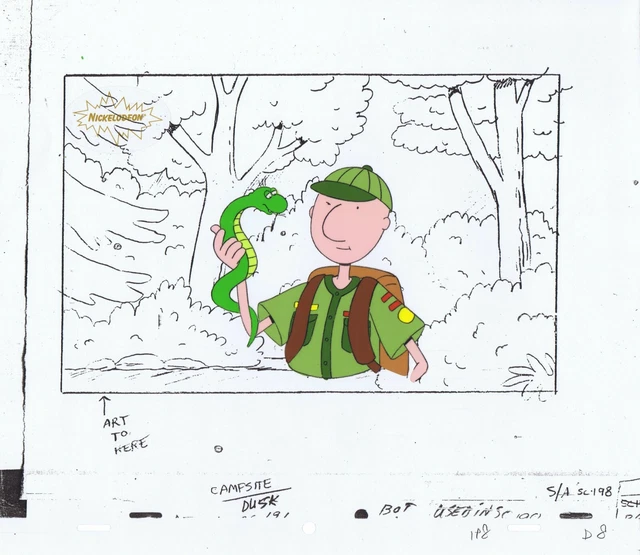 DOUG FUNNIE ORIGINAL 1990's Production Cel Nickelodeon Animation Snake ...