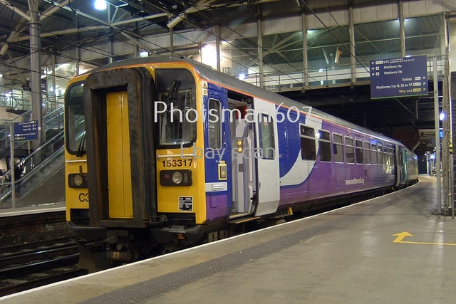 CLASS 153 153317, single car DMU, in Northern at Leeds, night shot £0. ...