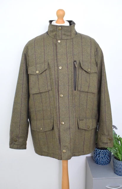BARBOUR HERRINGBONE TWEED + Leather Sapper Jacket Size 48/50 XXL/XXXL ...