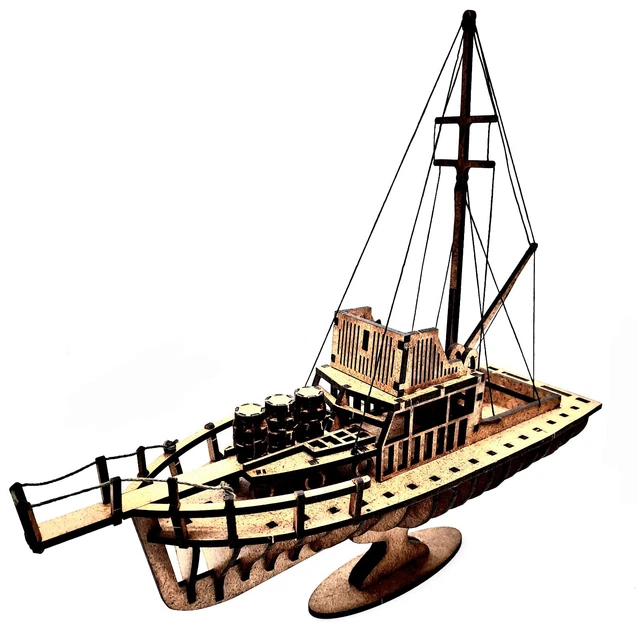 FISHING BOAT. MODELLED on the Orca from Jaws. Homemade Wooden Model Kit ...