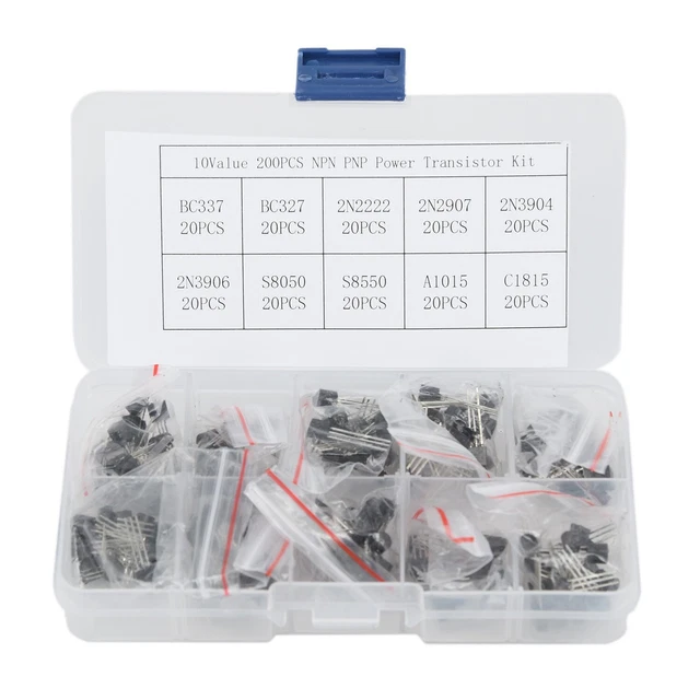 ELETTRONICA 20 PEZZI Componenti Transistor PNP Power KIT Box Set BC337 2N2222 EUR 9,75 - PicClick IT