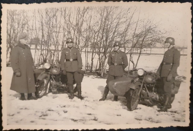 GERMAN PHOTO WW2 WWII ARCHIVE : WEHRMACHT av MOTO Side Car NSU EUR 11 ...