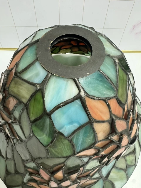VINTAGE DALE TIFFANY Stained Glass Lamp Shade 3D Red Flower Dahlia! £ ...