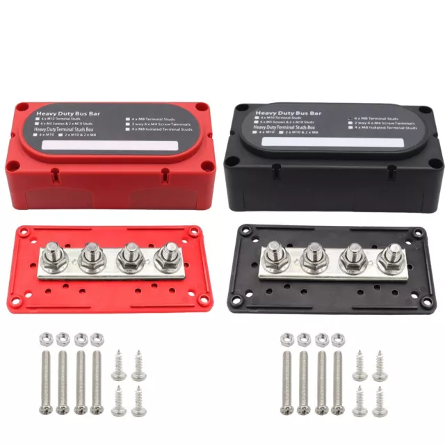 POSITIVE NEGATIVE BUS Bar Battery Power Distribution Block 4 x M8 ... POSITIVE NEGATIVE BUS Bar Battery Power Distribution Block 4 x M8 ...