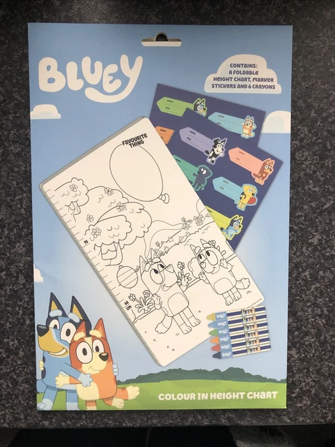 BLUEY COLOUR IN Height Chart Up To 160cm New £6.99 - PicClick UK