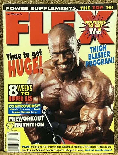 FLEX BODYBUILDING MUSCLE magazine SHAWN RAY/Kim Chizevsky poster 3-98 £ ...