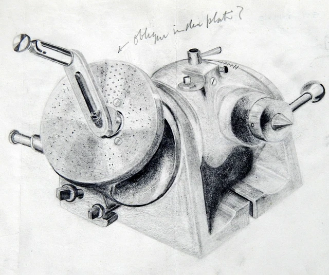 ORIGINAL VINTAGE 1950S Graphite Technical Drawing Sketch Machine ...