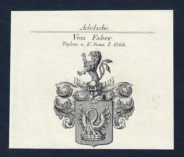 ENVIRON 1820 FABER Wappen Adel Blason Gravure Antique Heraldr 143161 ...