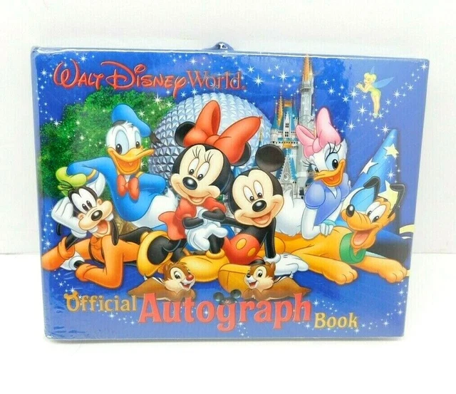 WALT DISNEY WORLD Official Autograph Book Mickey Minnie Donald Goofy ...