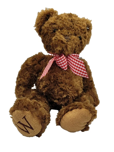 WILLIAM BEAR WITH RED/WHITE BOW 12"PLUSH CUDDLY SOFT TOY TEDDY WH ...