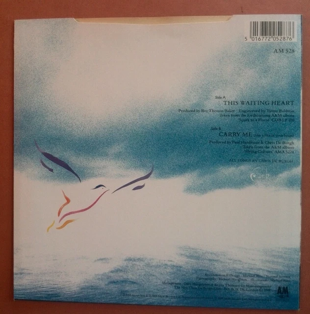 CHRIS DE BURGH - THIS WAITING HEART / CARRY ME ORIGINAL UK 7'' vinyl ...