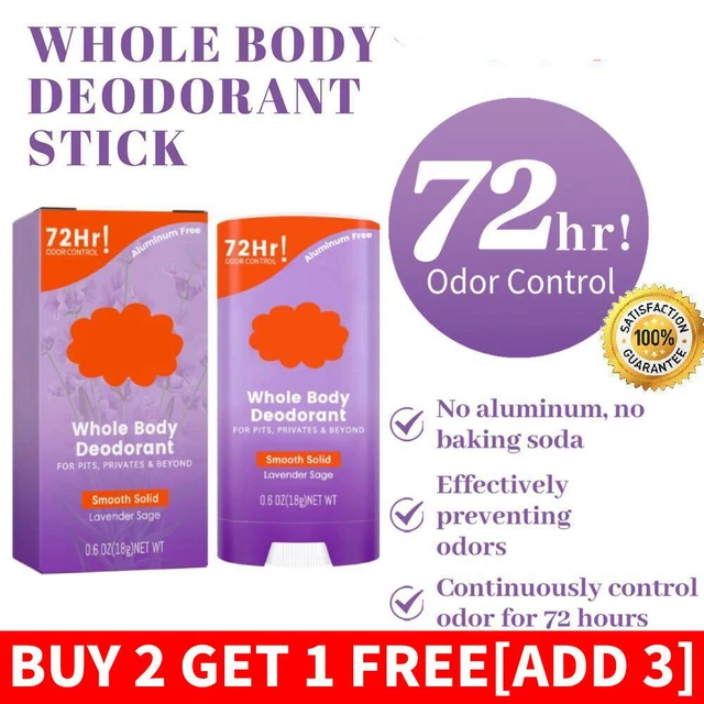 NEW WHOLE BODY Deodorant Stick Smooth Solid Stick-72 Hour Odor Control ...