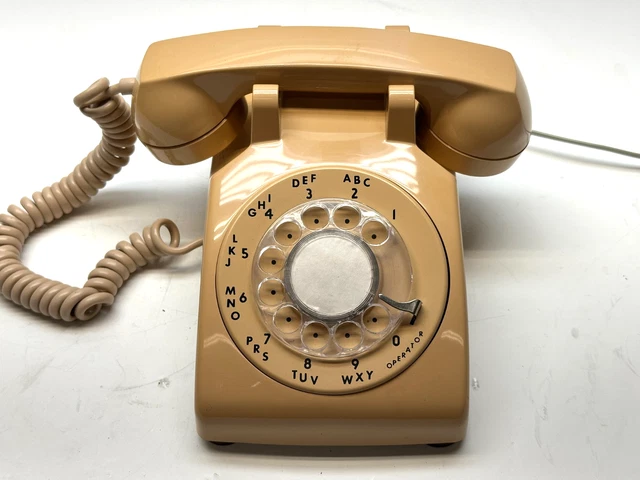 VINTAGE ITT ROTARY Dial Desk Telephone Pink Beige Color Retro 80s ...