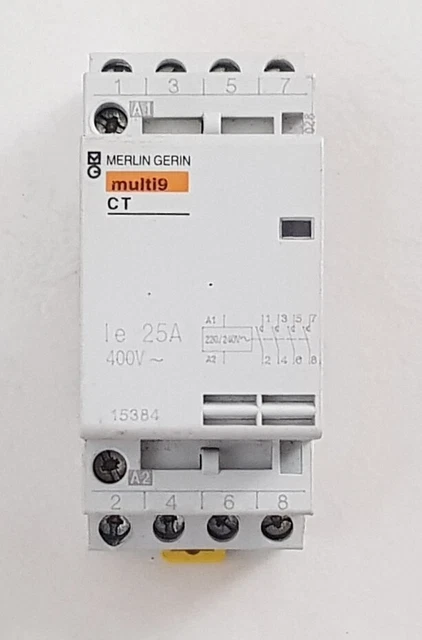 CONTACTEUR MERLIN GERIN 25A - 250V - Bobine 220V / 240V - Réf : 15384 ...