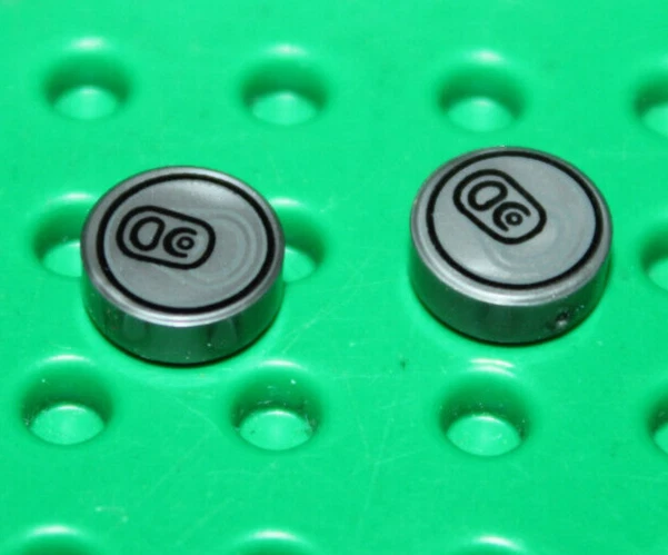 LEGO TILE ROUND 1x1 with Soda Pop Can Top 98138pb033/set 60204 76178 ...