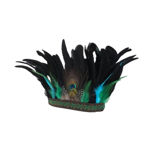 AMERICAN CHIEF INDIAN Native Hat Artificial Feather Headdress Headband ...