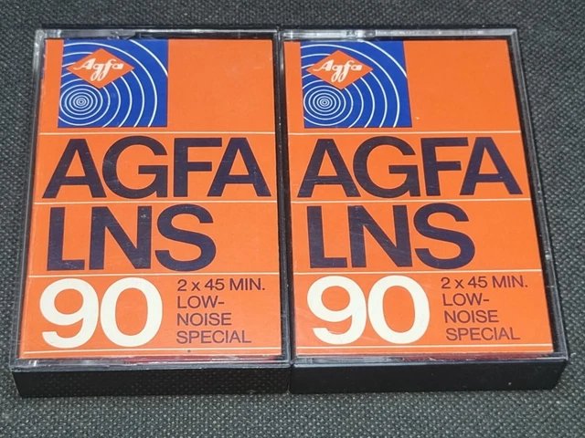 TWO VINTAGE USED Agfa Lns 90 Blank Audio Cassette Tapes In Vgc $29.99 ...