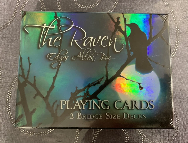 THE RAVEN EDGAR Allan Poe 2x Bridge Size Decks Playing Cards Cartamundi ...