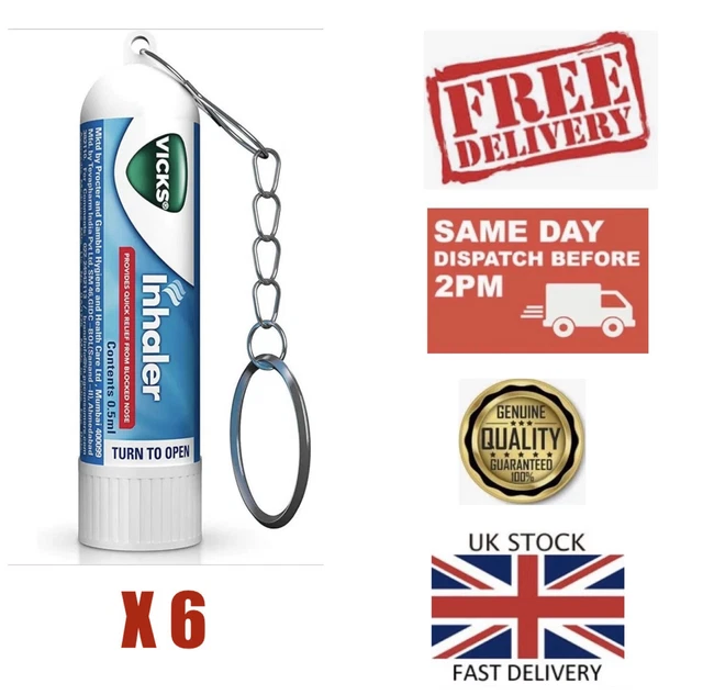 🇬🇧6 X VICKS Inhaler Nasal Stick - Quick Relief From Blocked Nose ...