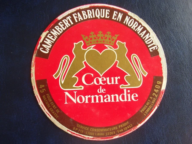 ANCIENNE ÉTIQUETTE DE CAMEMBERT COEUR de NORMANDIE Fabriqué en ...