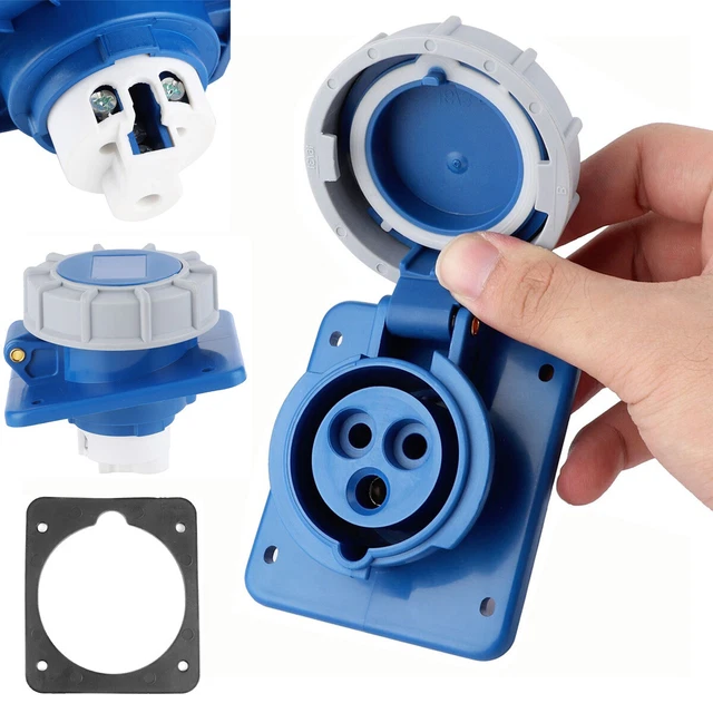 16A 250V POWER Inlet Electrical Socket for Motorhome Caravan RV Boat ...