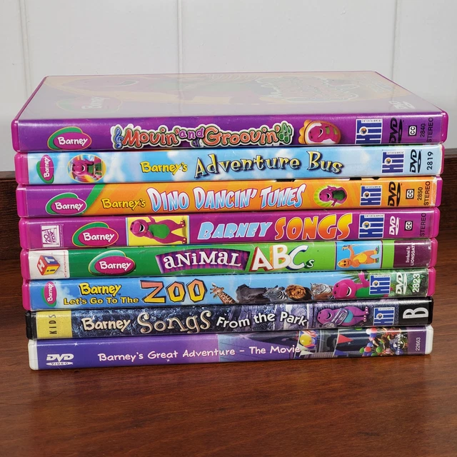 BARNEY DVD LOT x8 Rare OOP HIT - Movin Groovin Adventure Bus Dino ...