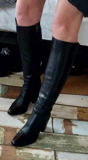 JONES BOOTMAKER TAILOR Made Cagliari XS Calf Knee High Black Leather ...