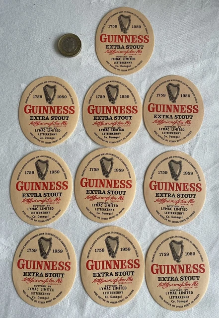 10 GENUINE OLD IRISH GUINNESS LABELS LYNAC LTD LETTERKENNY Co DONEGAL ...