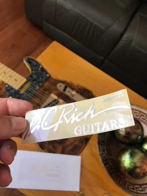 BC RICH GUITAR Headstock Decal Sticker Restoration 3D metal Logo M58b ...