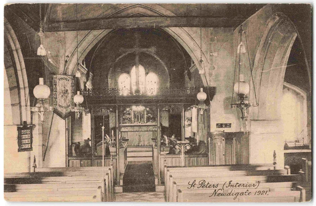 NEWDIGATE CHURCH SURREY St Peters Interior - 1921 Postcard S21 EUR 6,91 ...