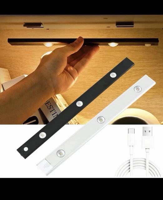 20CM RECHARGEABLE LED Under Cabinet Lights USB C With Motion Sensor £7. ...
