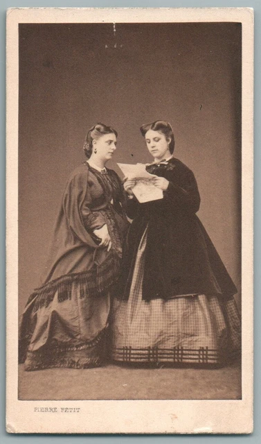 CDV 1860 LECTURE en duo. Femmes à la lettre Photo Pierre Petit Paris ...