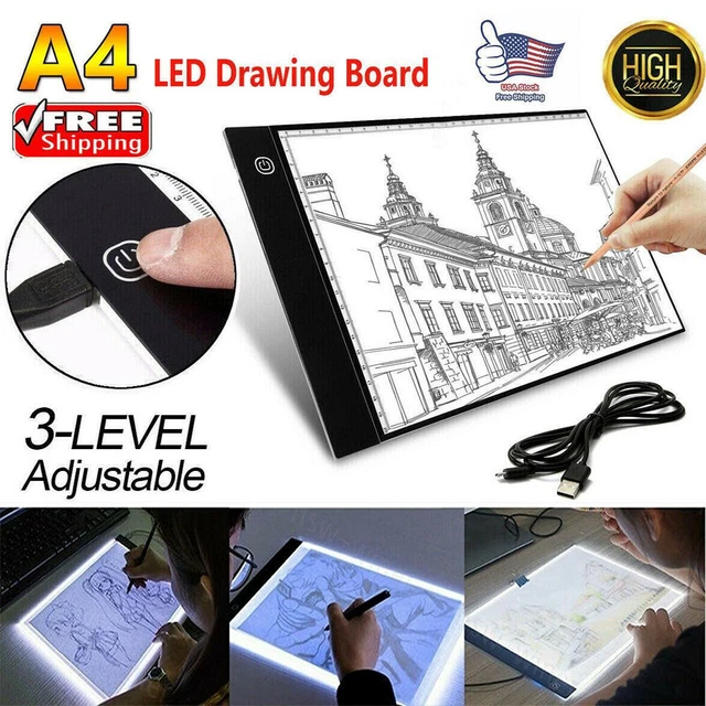 A4 LED DRAWING Tracing Table Display Light Box Pad USB Artist Stencil 3 ...