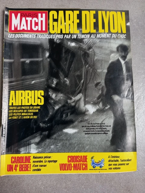 PARIS MATCH N°2041 08/07/1988 catastrophe Gare de Lyon Drame d'Airbus ...