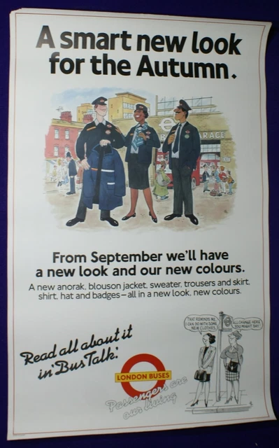 LONDON TRANSPORT BUSES Poster New Uniform Badges Conductor Clippy Aug ...