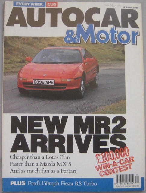AUTOCAR MAGAZINE 18 April 1990 featuring Toyota MR2, Peugeot road test ...