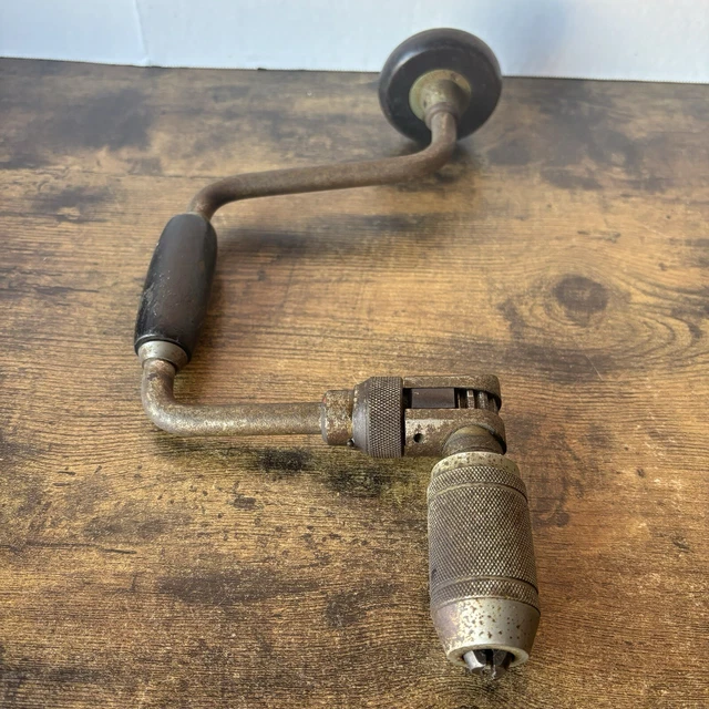 VINTAGE LAKESIDE HAND Drill Auger Ratcheting Bit Brace Made in USA $18. ...