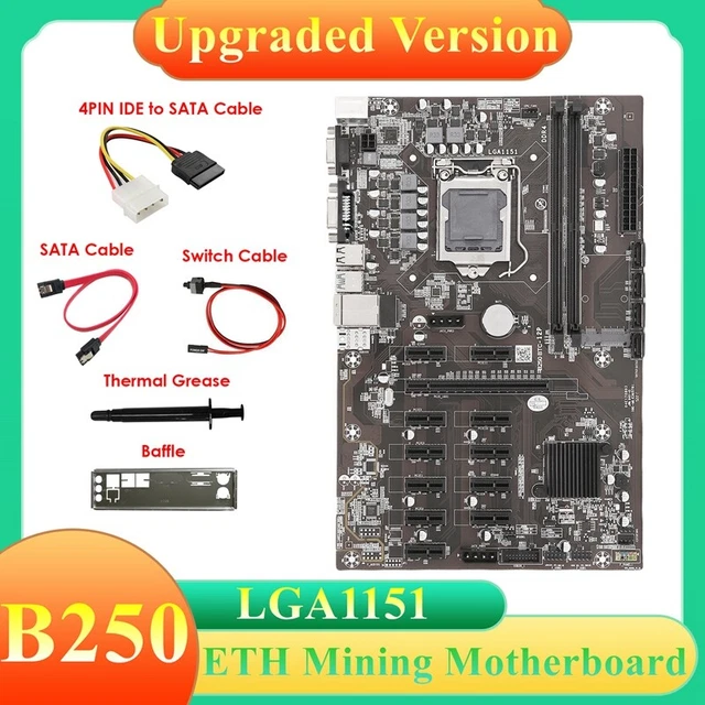B250B MINING MOTHERBOARD+4PIN IDE To SATA Cable+SATA Cable+Switch Cable+ A8J8 £63.59 - PicClick UK