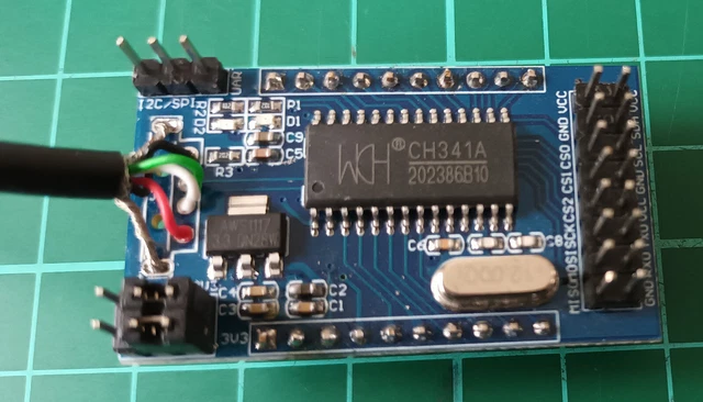 CH341A USB ADAPTER Board EPP MEM Parallel UART I2C SPI with USB Type A ...