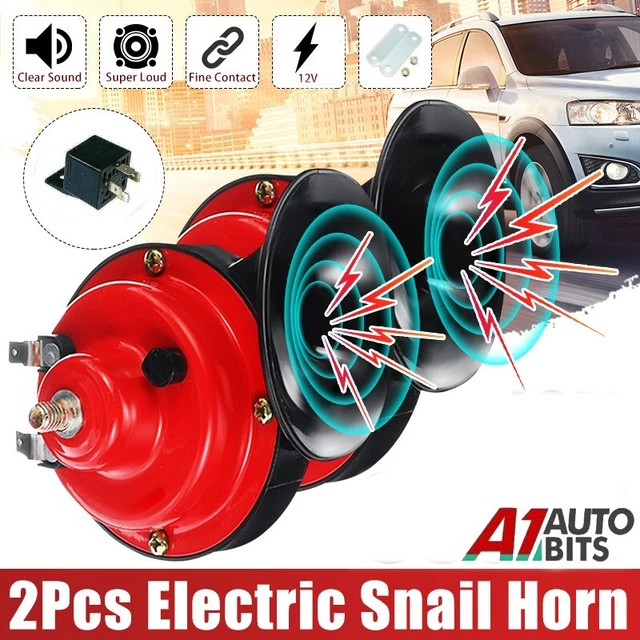UNIVERSAL ELECTROMAGNETIC SNAIL KLAXON Low & High Tone Horn 12v CAR VAN ...