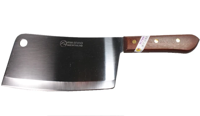 HACKBEIL EDELSTAHL HOLZGRIFF Klinge 19cm Hackmesser Fleischerbeil ...