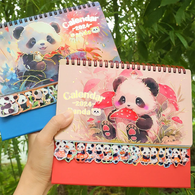 CUTE CARTOON PANDA 2024 Desk Calendar Daily Planner Office Organizer ...