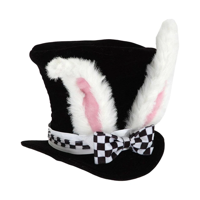 ALICE WHITE RABBIT Top Hat Adult Costume Ears Bunny Mad Hatter NEW £29. ...