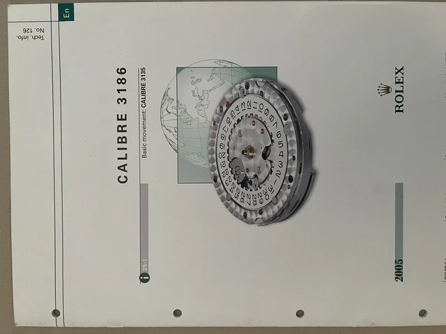 ROLEX CALIBRE 3186 Technical Guide $75.00 - PicClick