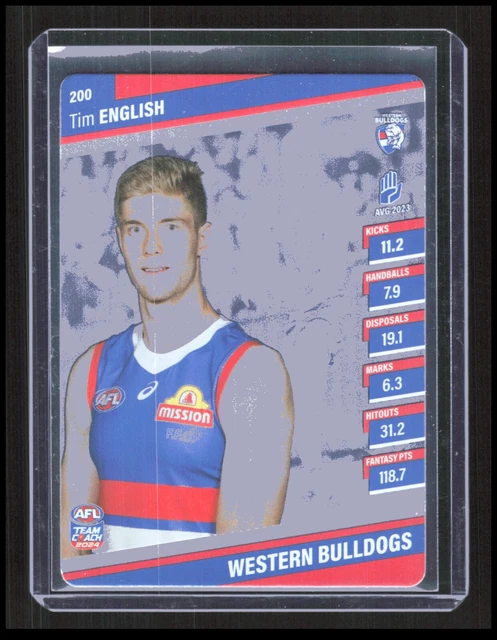 AFL 2024 TEAMCOACH Silver Western Bulldogs Tim English 200 Football CB ...
