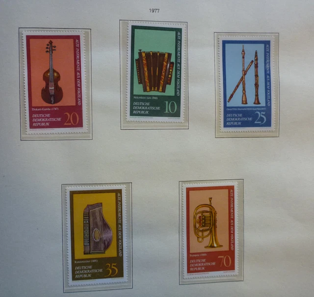 DDR EAST GERMANY 1977 Musical Instruments Set 5 Mint Stamps EUR 3,70 ...