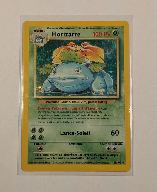 CARTE POKÉMON FLORIZARRE 15/102 Holo Rare Set De Base Wizards FR EUR 85 ...
